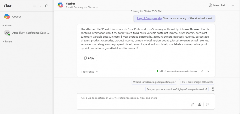 Accessing Excel Files Within Microsoft Teams Using Copilot | O365cloudexperts